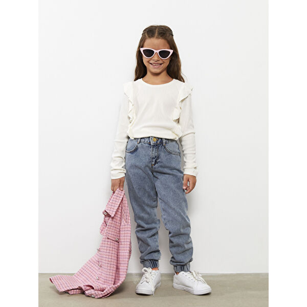 Bisiklet Yaka Basic Uzun Kollu Kız Çocuk Tişört