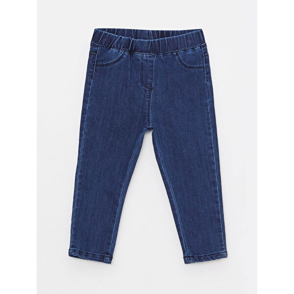 Beli Lastikli Basic Kız Bebek Jean Pantolon Beli Lastikli Basic Kız Bebek Jean Pantolon
