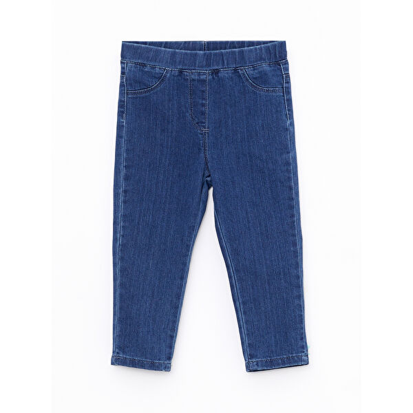 Beli Lastikli Basic Kız Bebek Jean Pantolon Beli Lastikli Basic Kız Bebek Jean Pantolon