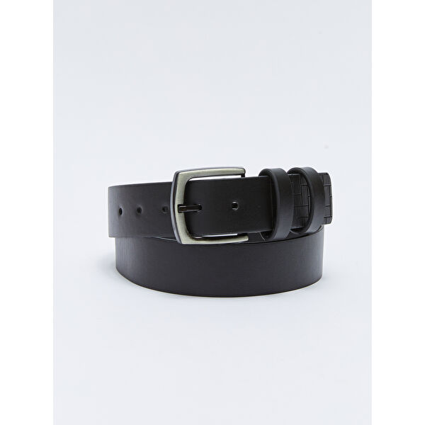 Deri Görünümlü Erkek Chino Kemeri