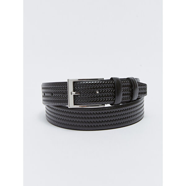 Deri Görünümlü Erkek Chino Kemeri