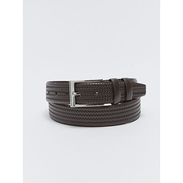 Deri Görünümlü Erkek Chino Kemeri