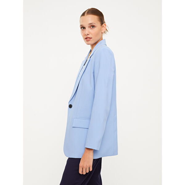 Önden Düğme Kapamalı Düz Uzun Kollu Kadın Blazer Ceket Önden Düğme Kapamalı Düz Uzun Kollu Kadın Blazer Ceket