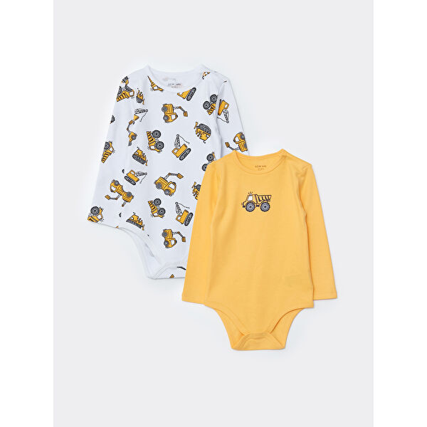 Baskılı Uzun Kol Bebek Çıtçıtlı Body 2'li