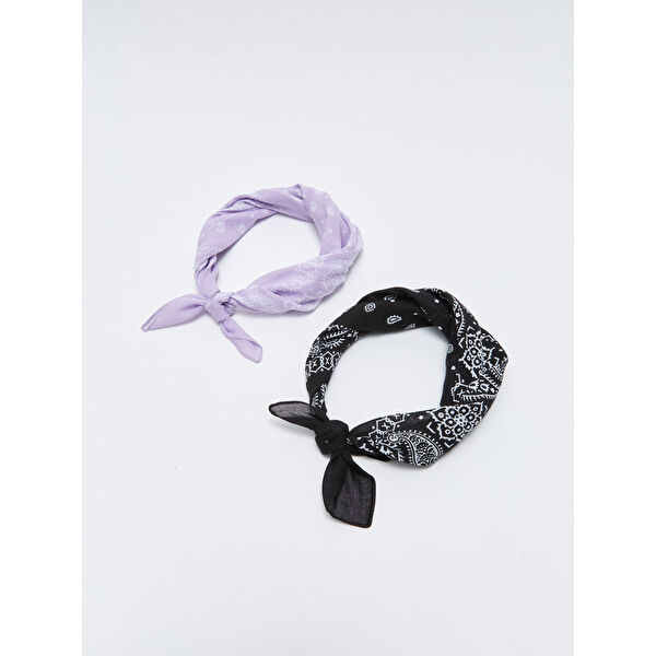 Desenli Pamuklu Kadın Bandana 2'li Desenli Pamuklu Kadın Bandana 2'li