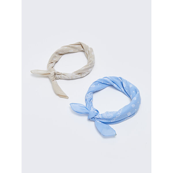 Desenli Pamuklu Kadın Bandana 2'li Desenli Pamuklu Kadın Bandana 2'li