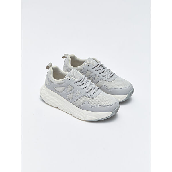 Renk Bloklu Bağcıklı Kadın Spor Ayakkabı