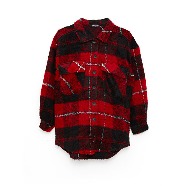 Ekose Uzun Kollu Hamile Gömlek