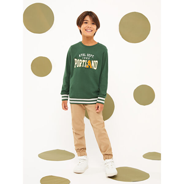 Beli Lastikli Basic Gabardin Erkek Çocuk Jogger Pantolon