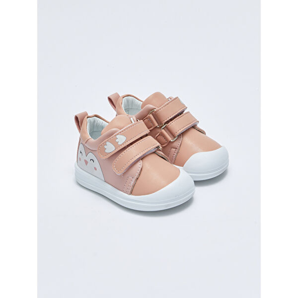 Baskılı Cırt Cırtlı Kız Bebek İlk Adım Ayakkabısı