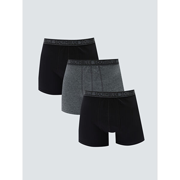 Standart Kalıp Esnek Kumaş Erkek Boxer 3'lü