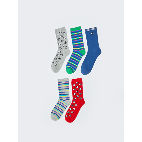 Desenli Erkek Çocuk Soket Çorap 5'li