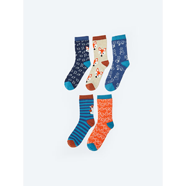Desenli Erkek Çocuk Soket Çorap 5'li