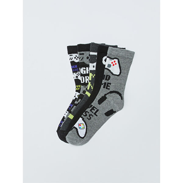 Desenli Erkek Çocuk Soket Çorap 5'li