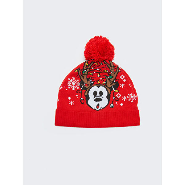 Mickey Mouse Desenli Erkek Çocuk Triko Bere Mickey Mouse Desenli Erkek Çocuk Triko Bere