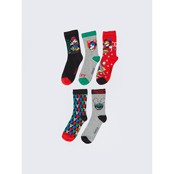 Mickey Mouse Desenli Erkek Çocuk Soket Çorap 5'li