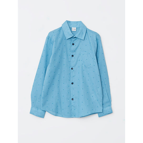 Desenli Uzun Kollu Erkek Çocuk Gömlek