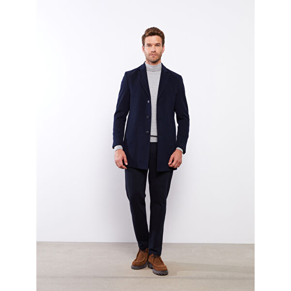 Slim Fit Ceket Yaka Erkek Kaşe Kaban Slim Fit Ceket Yaka Erkek Kaşe Kaban