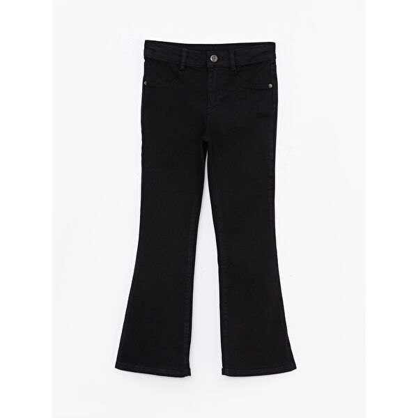 Basic Geniş Paça Kız Çocuk Jean Pantolon