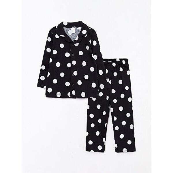 Polo Yaka Uzun Kollu Pamuklu Kız Bebek Pijama Takımı Polo Yaka Uzun Kollu Pamuklu Kız Bebek Pijama Takımı