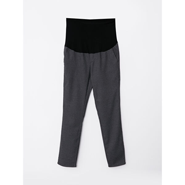 Karın Panelli Ekose Hamile Pantolon