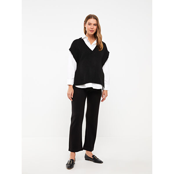 Standart Fit Düz Hamile Triko Pantolon Standart Fit Düz Hamile Triko Pantolon