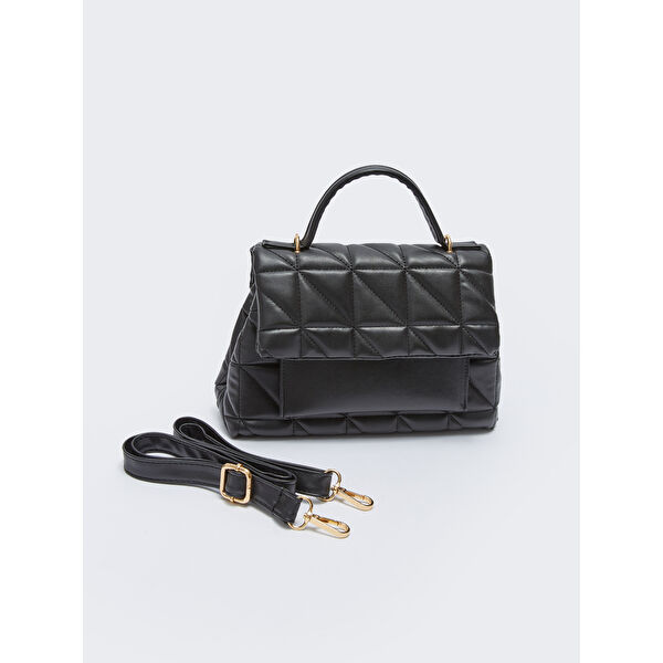 Deri Görünümlü Kapitoneli Kadın Çapraz Çanta