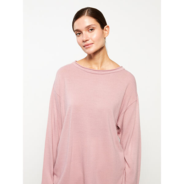 Kayık Yaka Düz Uzun Kollu Kadın Triko Kazak Kayık Yaka Düz Uzun Kollu Kadın Triko Kazak