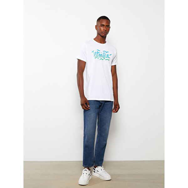 Bisiklet Yaka Kısa Kollu İstanbul Baskılı Penye Erkek Tişört Bisiklet Yaka Kısa Kollu İstanbul Baskılı Penye Erkek Tişört