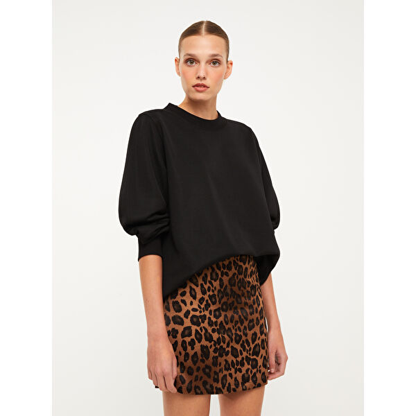 Beli Fermuarlı Desenli Saten Kadın Etek Beli Fermuarlı Desenli Saten Kadın Etek