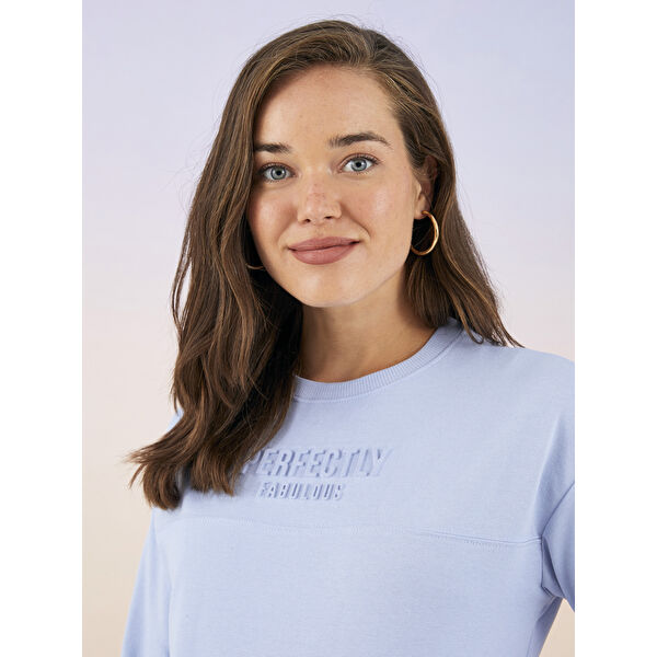 Bisiklet Yaka Baskılı Uzun Kollu Hamile Tunik