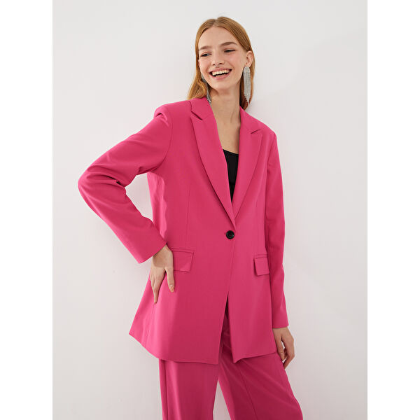 Düz Uzun Kollu Kadın Blazer Ceket