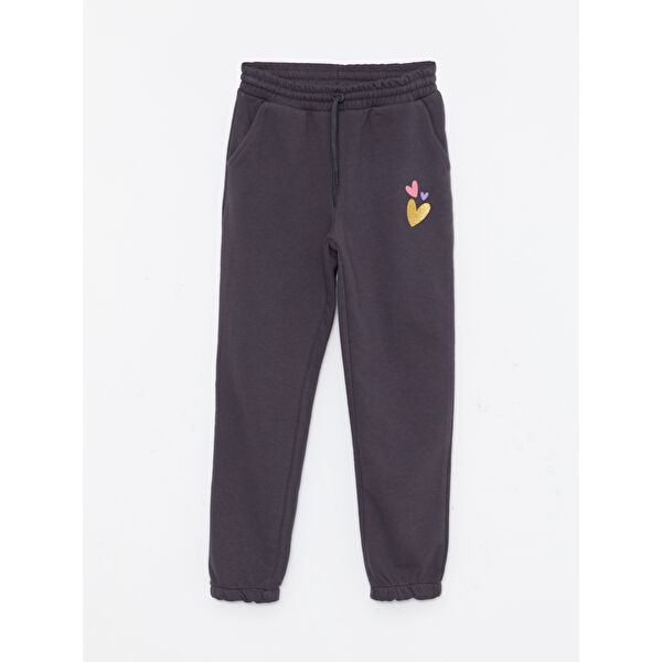 Beli Lastikli Baskılı Kız Çocuk Jogger Eşofman Altı Beli Lastikli Baskılı Kız Çocuk Jogger Eşofman Altı