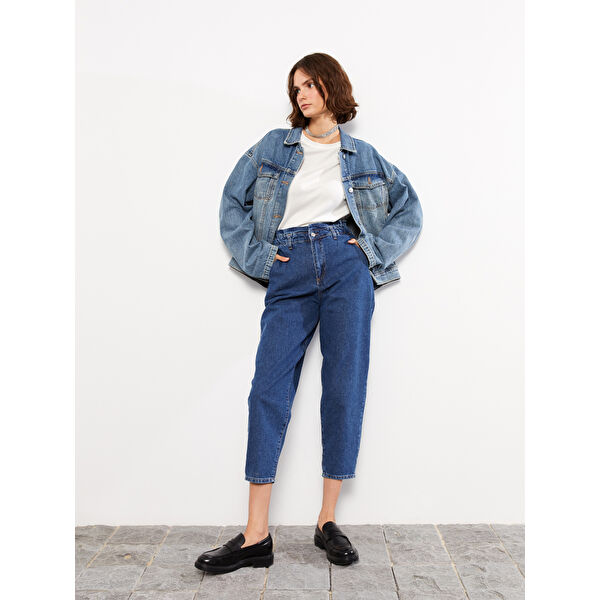 Yüksek Bel Slouchy Düz Kadın Jean Pantolon Yüksek Bel Slouchy Düz Kadın Jean Pantolon