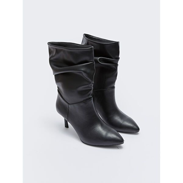 Deri Görünümlü Topuklu Kadın Bot