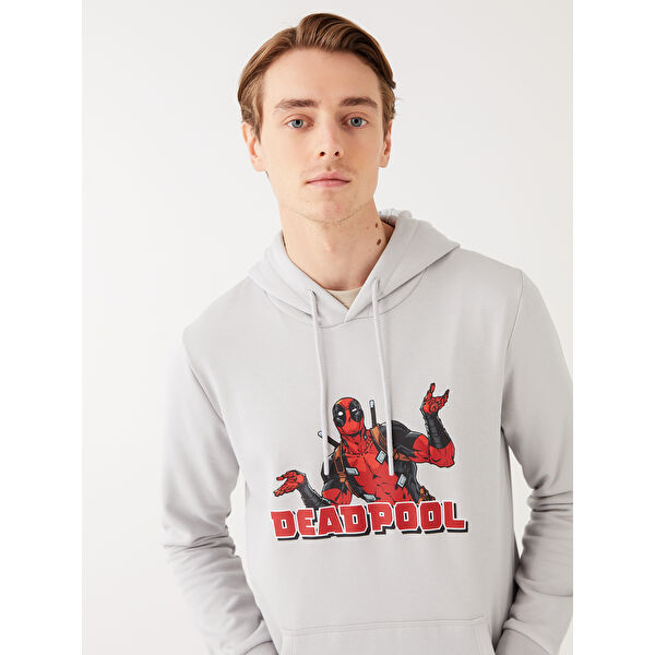 Kapüşonlu Uzun Kollu Deadpool Baskılı Erkek Sweatshirt Kapüşonlu Uzun Kollu Deadpool Baskılı Erkek Sweatshirt