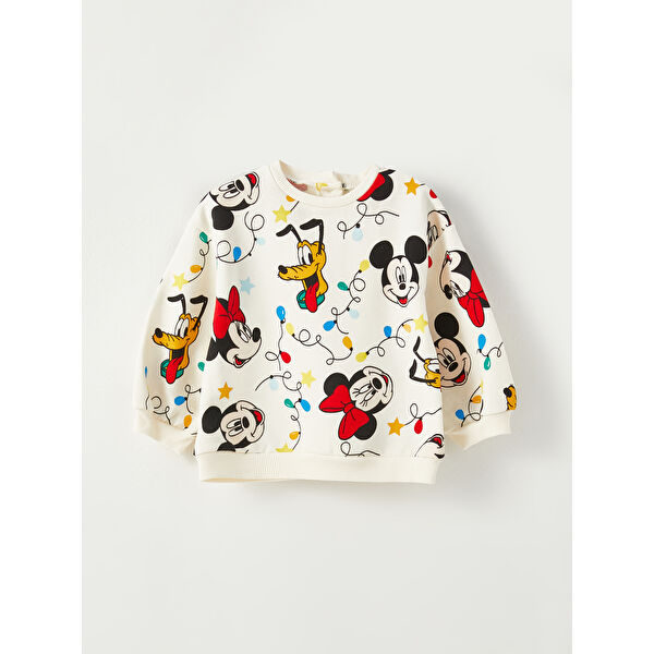 Bisiklet Yaka Uzun Kollu Disney Baskılı Kız Bebek Sweatshirt Bisiklet Yaka Uzun Kollu Disney Baskılı Kız Bebek Sweatshirt
