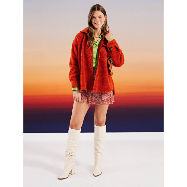 Fırfır Detaylı Desenli Şifon Kadın Etek Fırfır Detaylı Desenli Şifon Kadın Etek