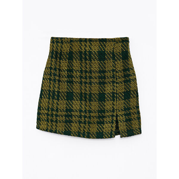 Beli Fermuarlı Ekose A Kesim Tüvit Kadın Etek Beli Fermuarlı Ekose A Kesim Tüvit Kadın Etek