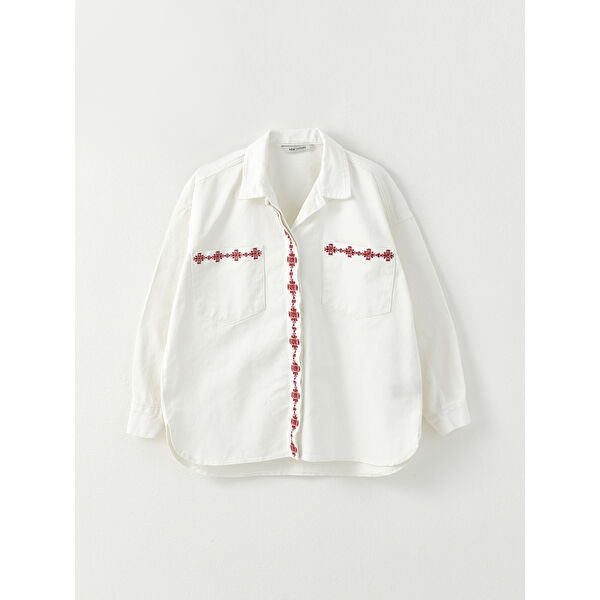 Nakışlı Uzun Kollu Kadın Gömlek