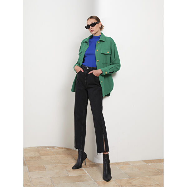 Yüksek Bel Straight Fit Kadın Jean Pantolon