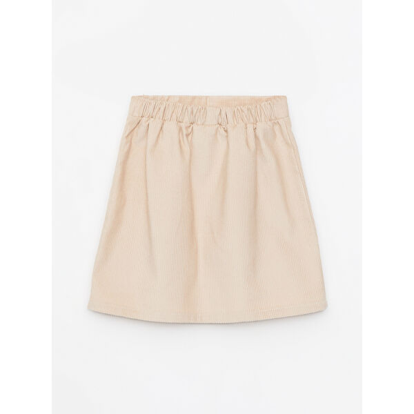 Beli Lastikli Basic Kadife Kız Çocuk Etek