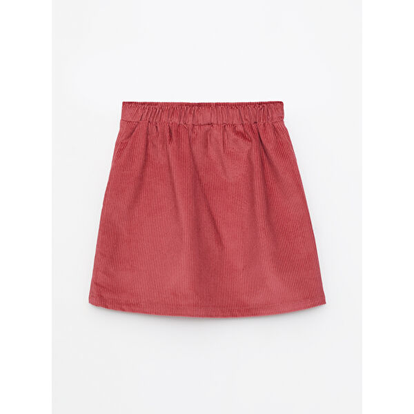 Beli Lastikli Basic Kadife Kız Çocuk Etek