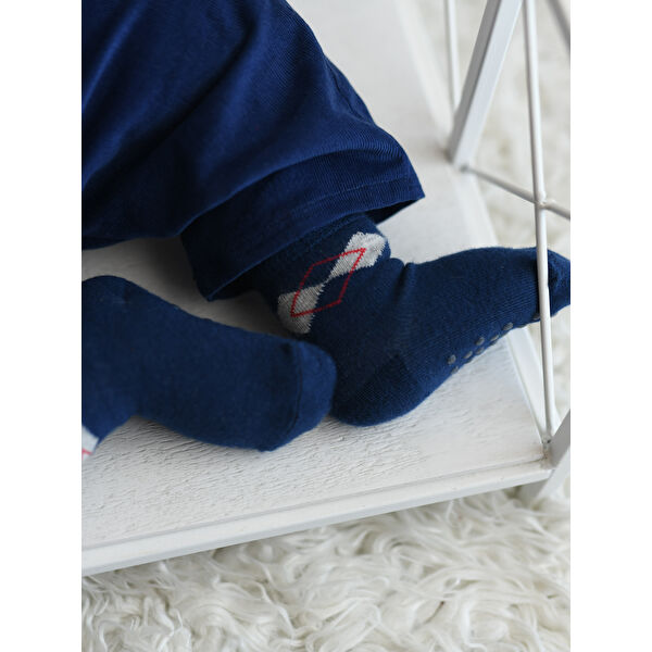 Desenli Erkek Bebek Soket Çorap 4'lü Desenli Erkek Bebek Soket Çorap 4'lü