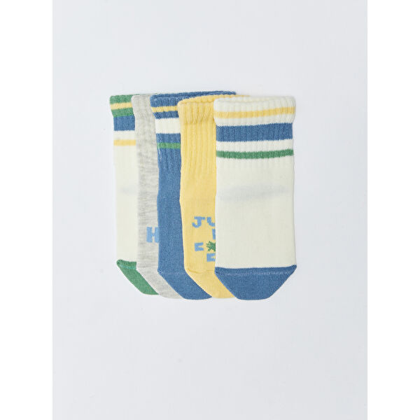 Desenli Erkek Bebek Soket Çorap 5'li