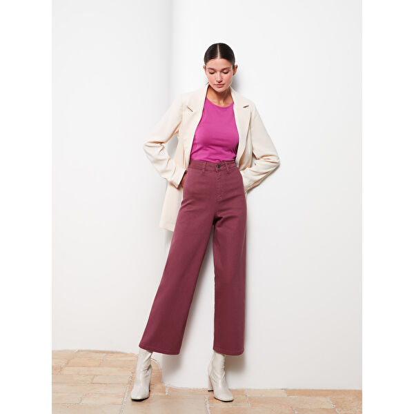 Rahat Kalıp Düz Gabardin Kadın Pantolon