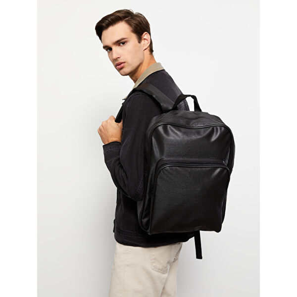 Deri Görünümlü Erkek Sırt Çantası