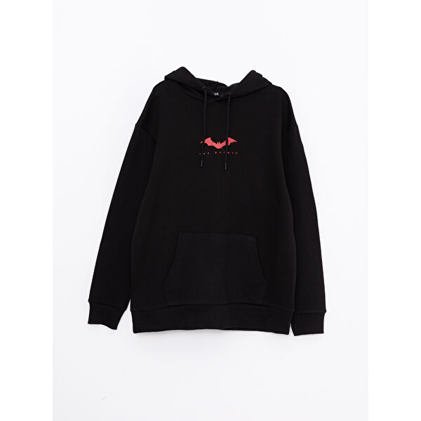 Kapüşonlu Uzun Kollu Batman Baskılı Erkek Sweatshirt Kapüşonlu Uzun Kollu Batman Baskılı Erkek Sweatshirt