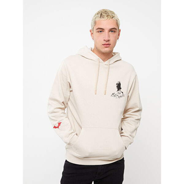 Kapüşonlu Uzun Kollu Batman Baskılı Erkek Sweatshirt Kapüşonlu Uzun Kollu Batman Baskılı Erkek Sweatshirt
