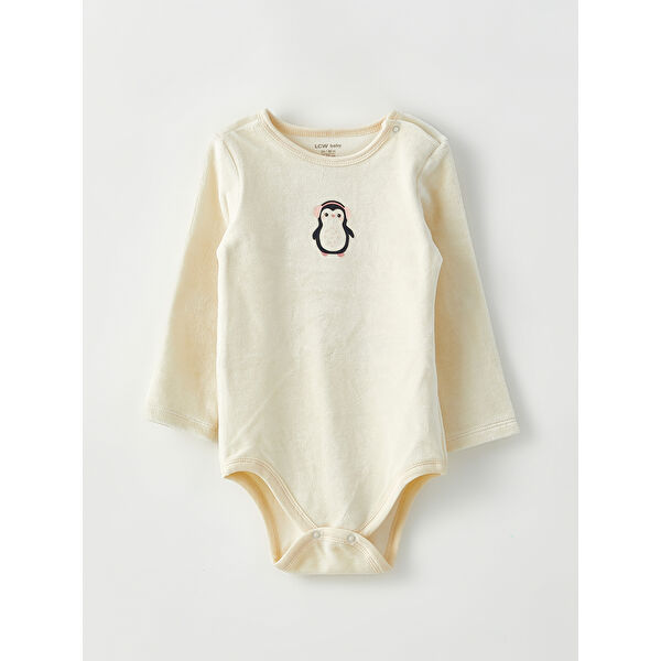 Bisiklet Yaka Uzun Kollu Baskılı Kadife Kız Bebek Çıtçıtlı Body Bisiklet Yaka Uzun Kollu Baskılı Kadife Kız Bebek Çıtçıtlı Body